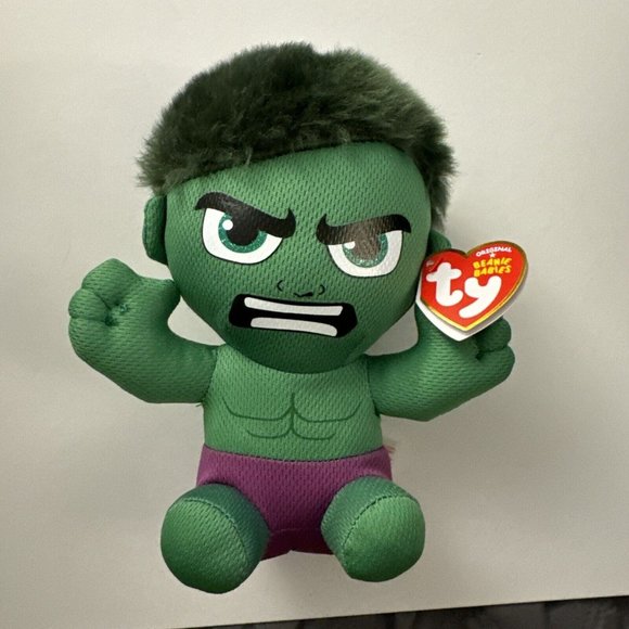 Ty | Toys | Ty Beanie Baby Marvel Hulk Beanbag Plush Green And Purple ...